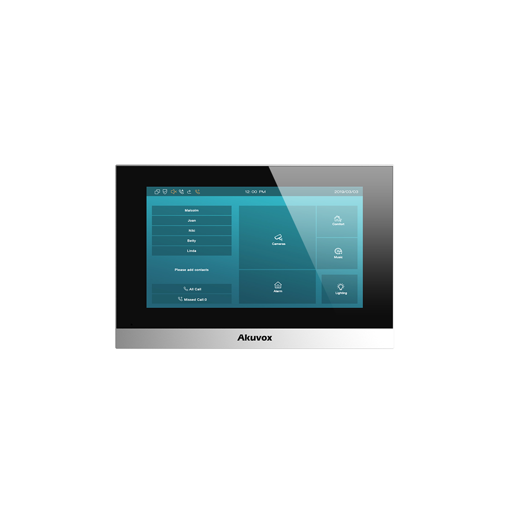 C315W-AKUVOX Wireless 7" Touch Screen Panel for Door intercoms ...